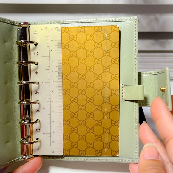 Gucci | Other | Gucci Leather Agenda Planner Mint Green Gg Logo | Poshmark